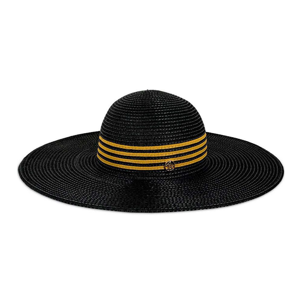 Adrienne Vittadini Striped Crown Straw Floppy