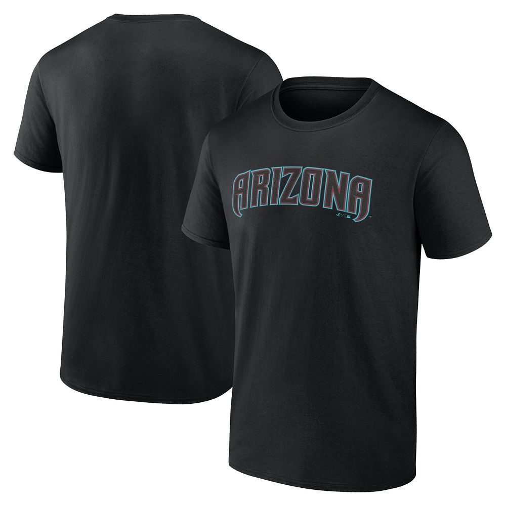 Men's Logo Athletic Black Arizona Diamondbacks Wordmark T-Shirt