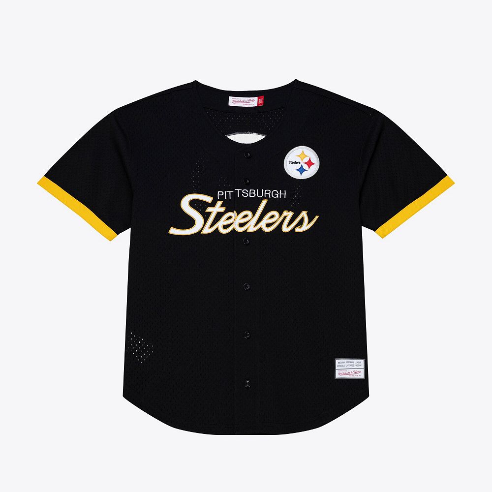 Men's Mitchell & Ness Black Pittsburgh Steelers Head Coach Mesh Full ...