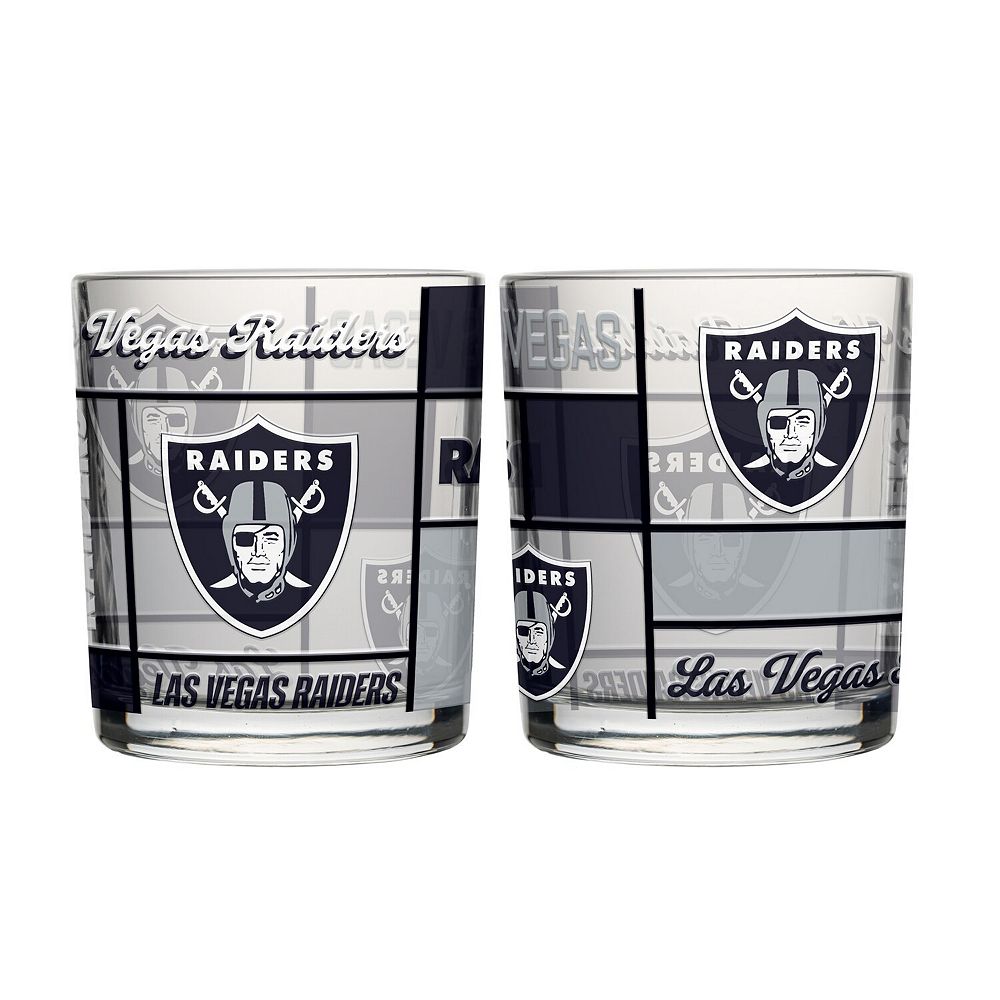 Logo Brands Las Vegas Raiders 12oz. Quilted Stained Two-Pack Rocks ...