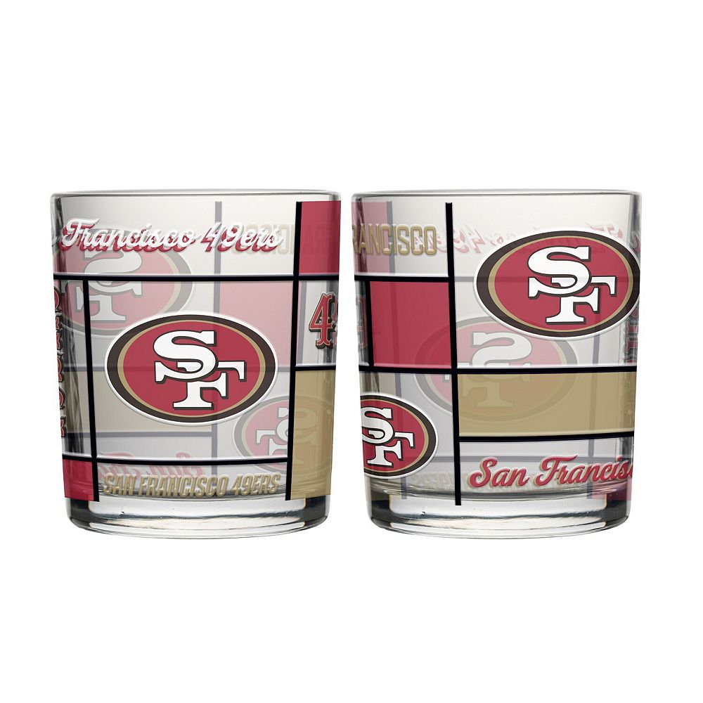 Logo Brands San Francisco 49ers 12oz. Quilted Stained Two-Pack Rocks ...