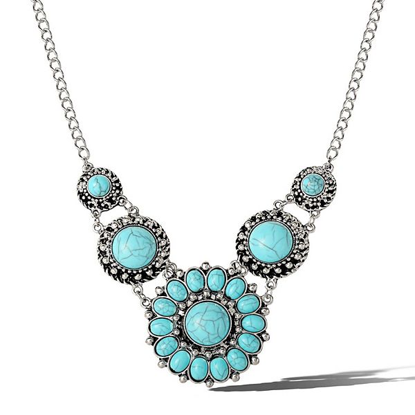 JS Jessica Simpson Turquoise Pendant Necklace