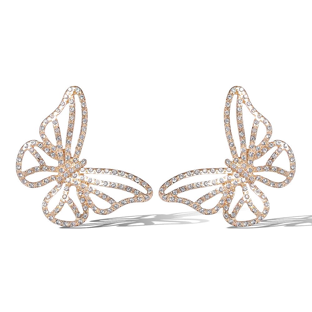 JS Jessica Simpson Textured Butterfly Stud Earrings in Gold-Tone