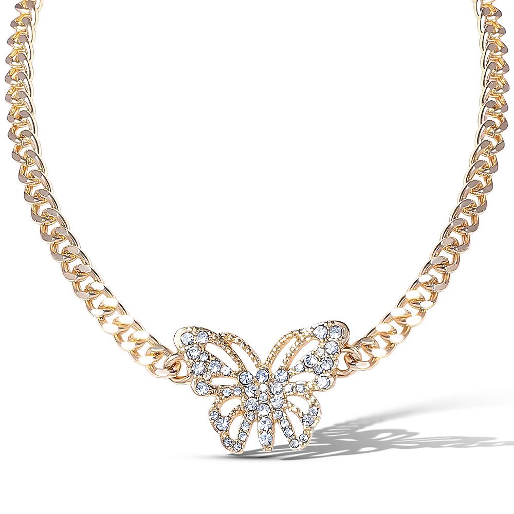 JS Jessica Simpson Butterfly Pendant Chain Necklace
