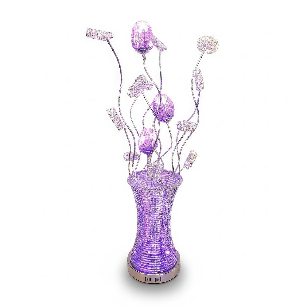 37"H Red Color-Changing LED Floral Spray Table Lamp