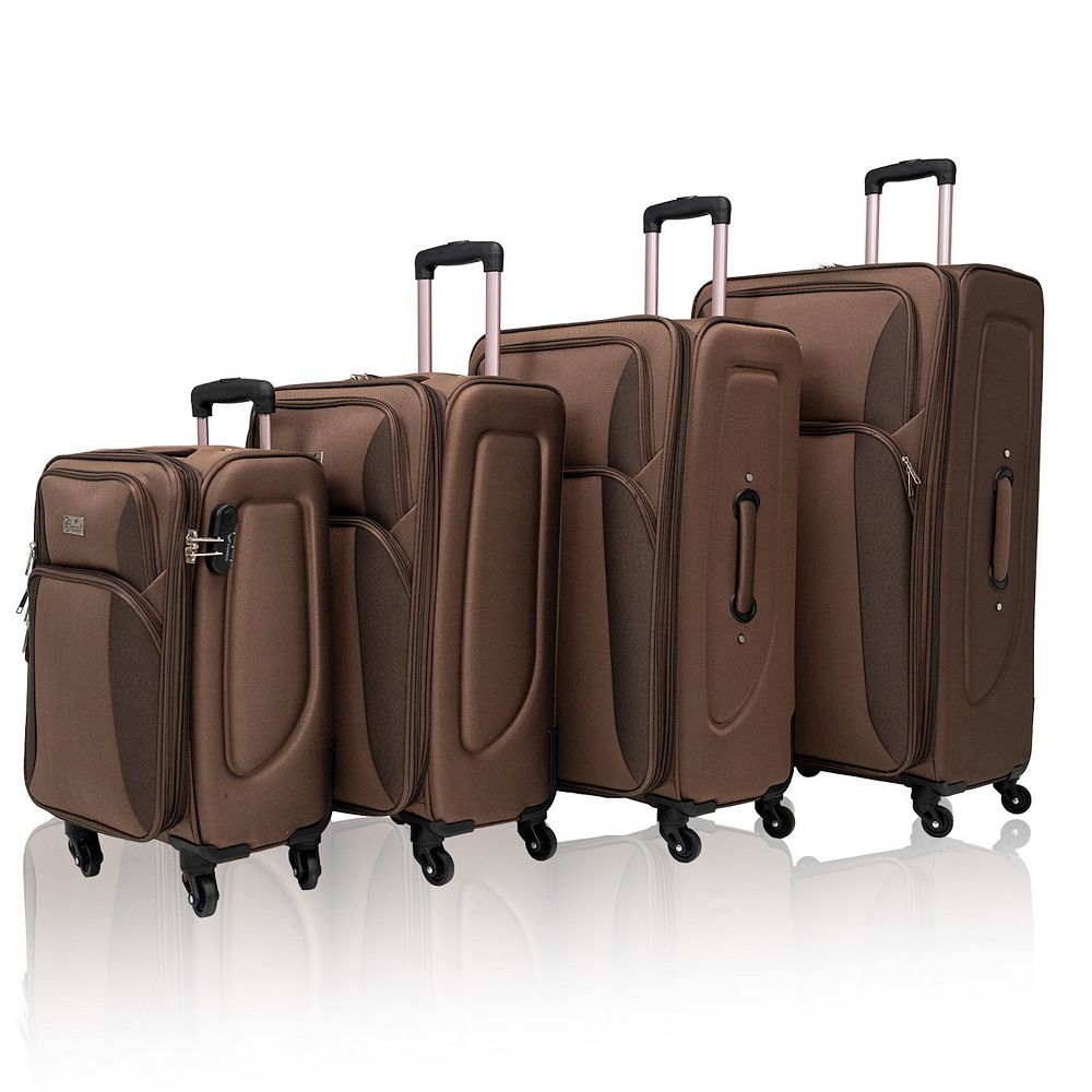 4-Piece Softside Luggage Set Expandable Suitcase Travel Set