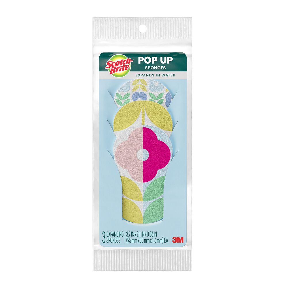 Scotch® Brite Pop Up 3-Pack Expanding Non-Scratch Sponges