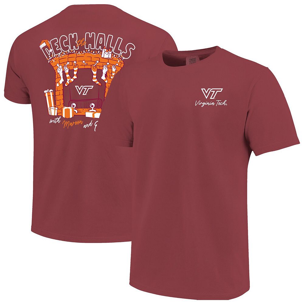 Men's Maroon Virginia Tech Hokies Deck the Halls Comfort Colors T-Shirt