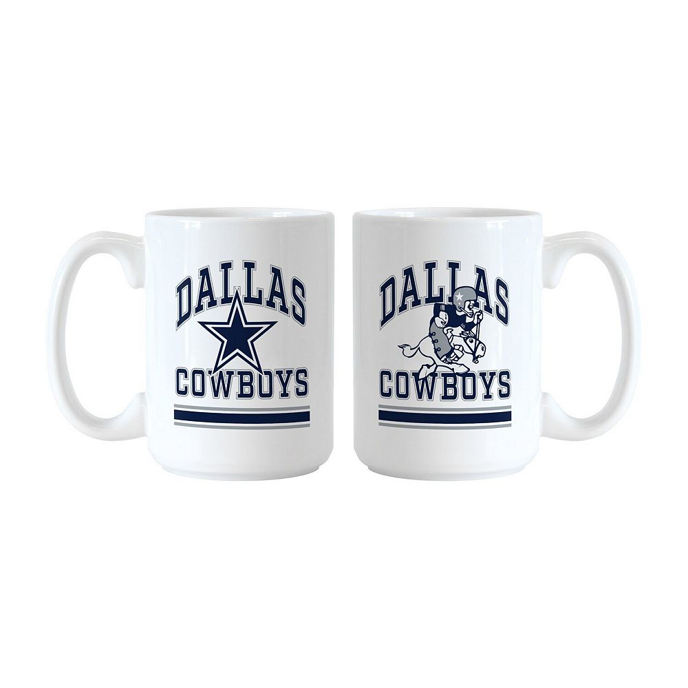 Logo Brands Dallas Cowboys 15oz. Current & Throwback Mug Set