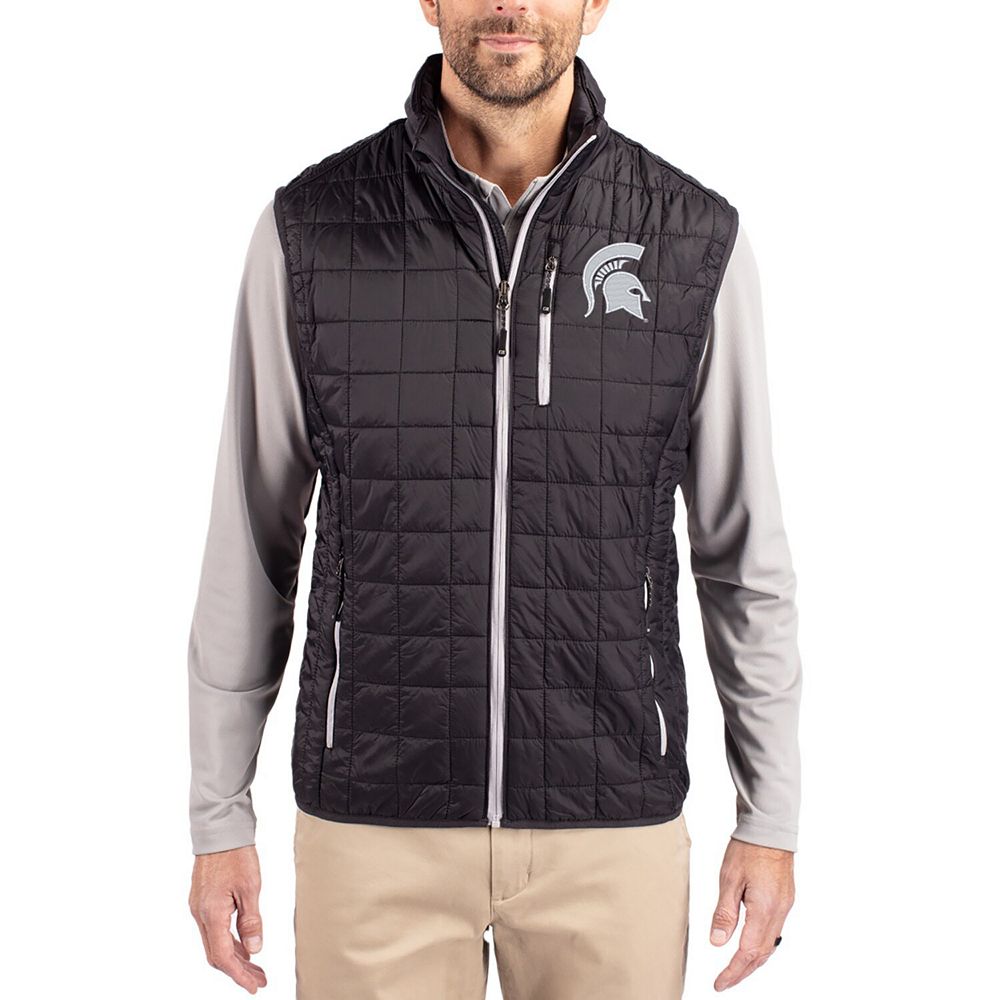 Men's Cutter & Buck Black Michigan State Spartans Rainier Eco Insulated ...