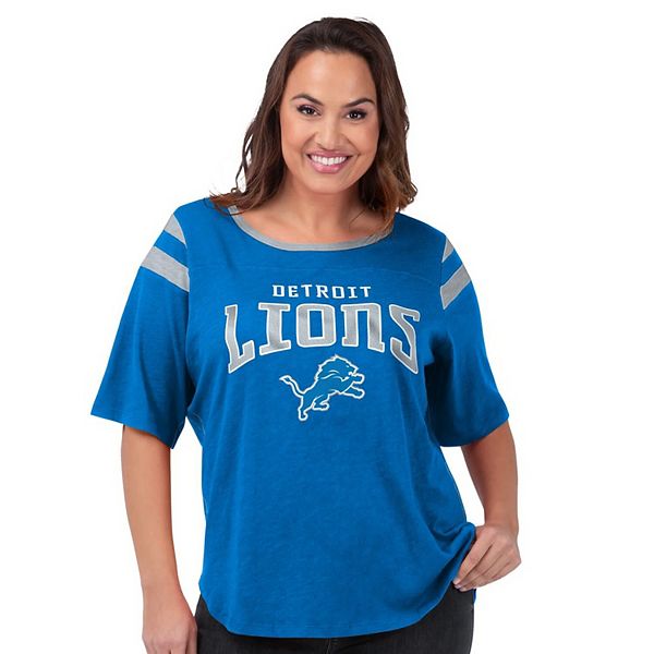 Women's G-III 4Her by Carl Banks Royal Detroit Lions Plus Size ...