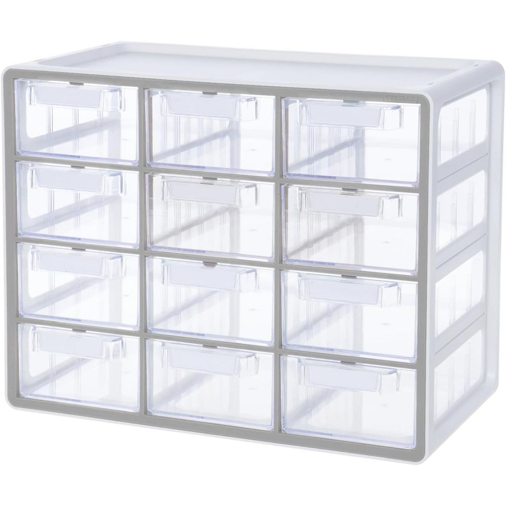 KSIZUIS 12-Drawer Clear Storage Cabinet - Large Stackable Organizer for ...