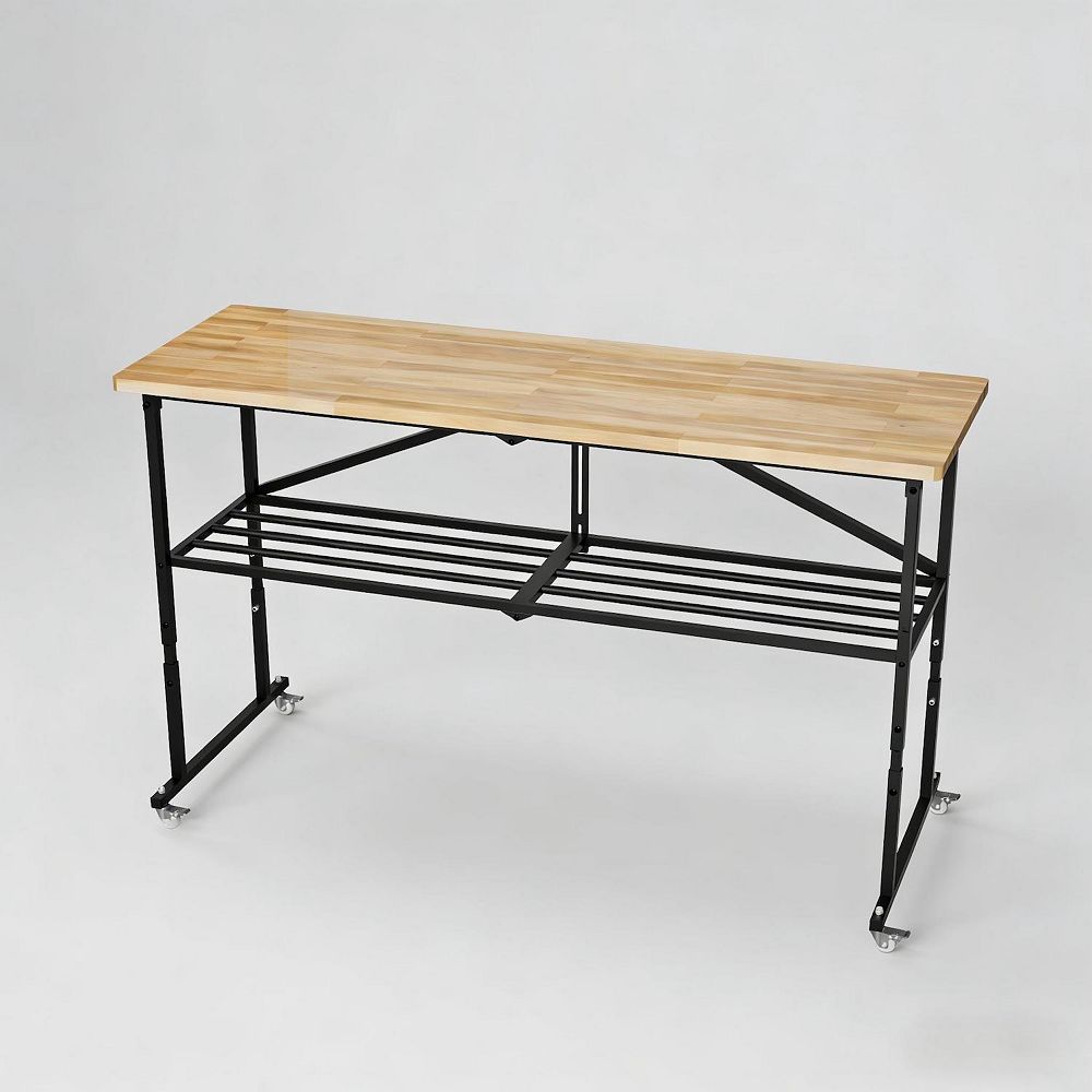 Lufeiya 68.5" Heavy Duty comtuper desk Folding Butcher-Block Workbench ...