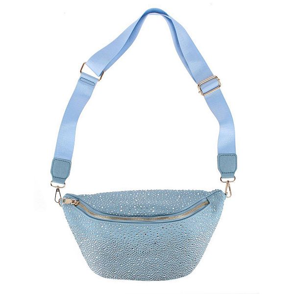 CTM Women's Rhinestine Studded Fanny Pack