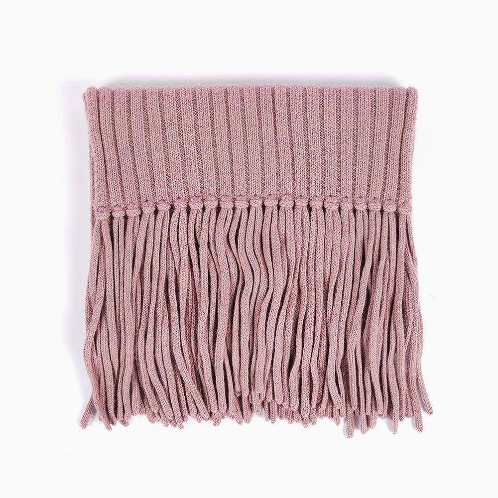 Ribbed Baby Alpaca Fringe Scarf