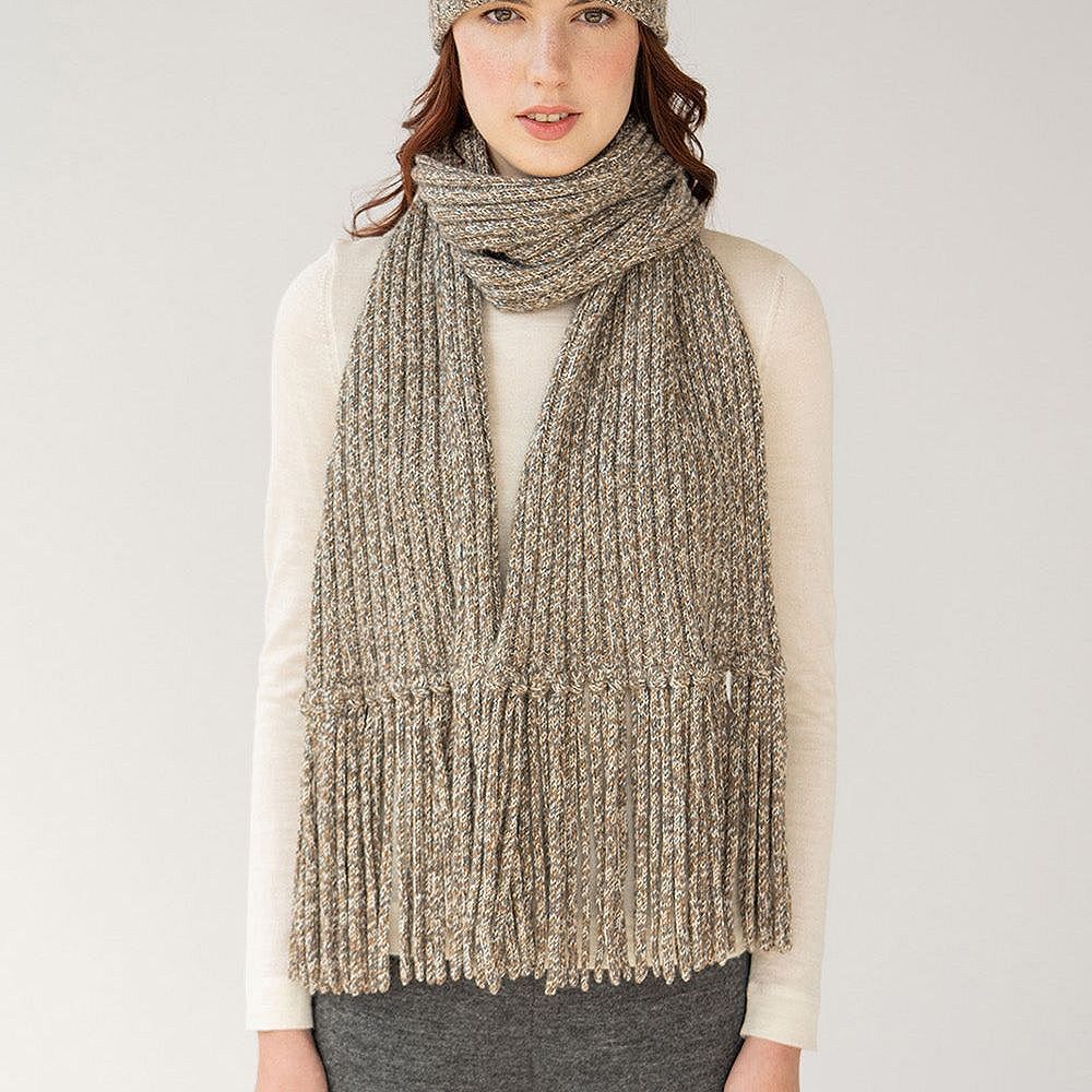 Ribbed Baby Alpaca Fringe Scarf