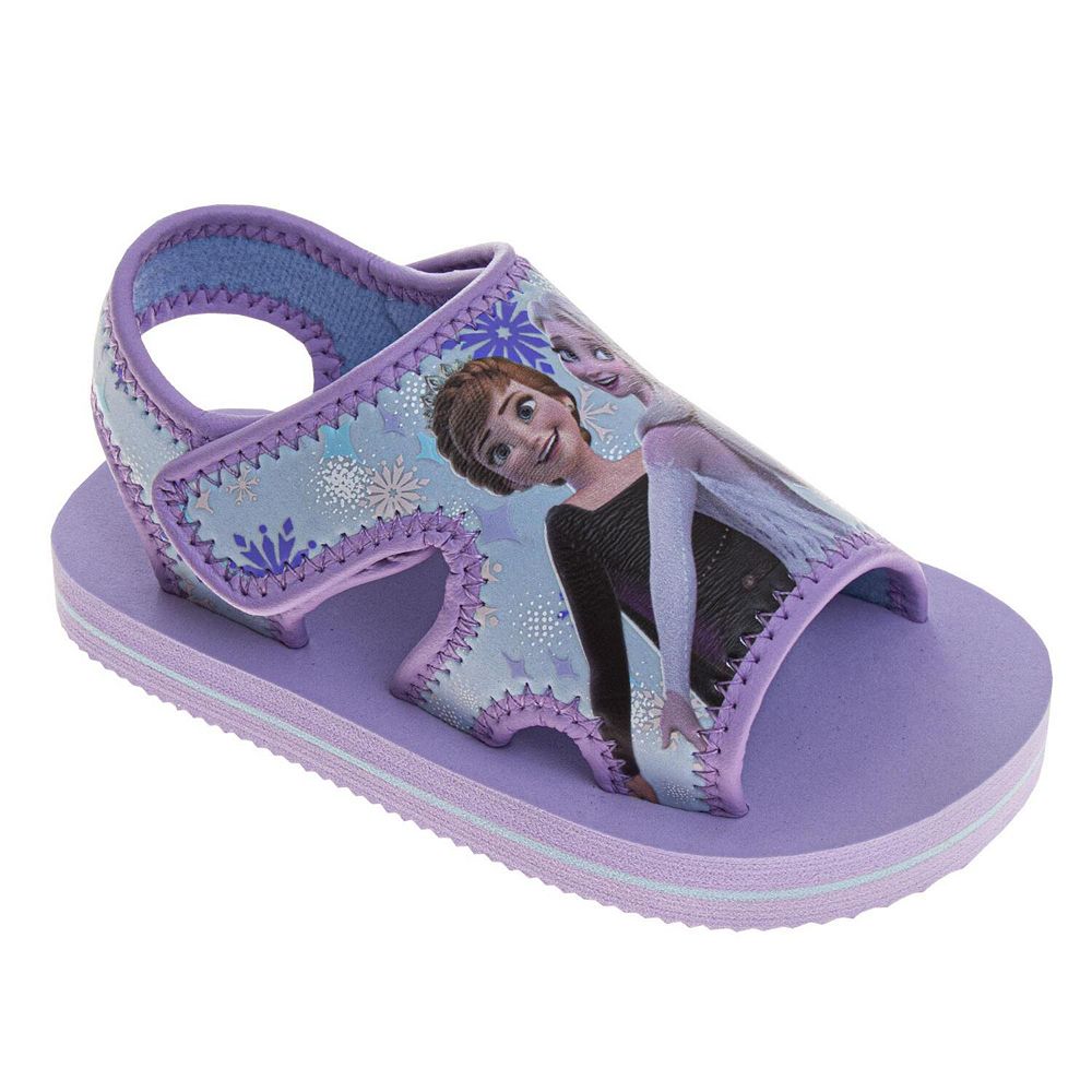 Disney Frozen Anna & Elsa Girls' Dual-Size Hook & Loop Summer Sandals ...