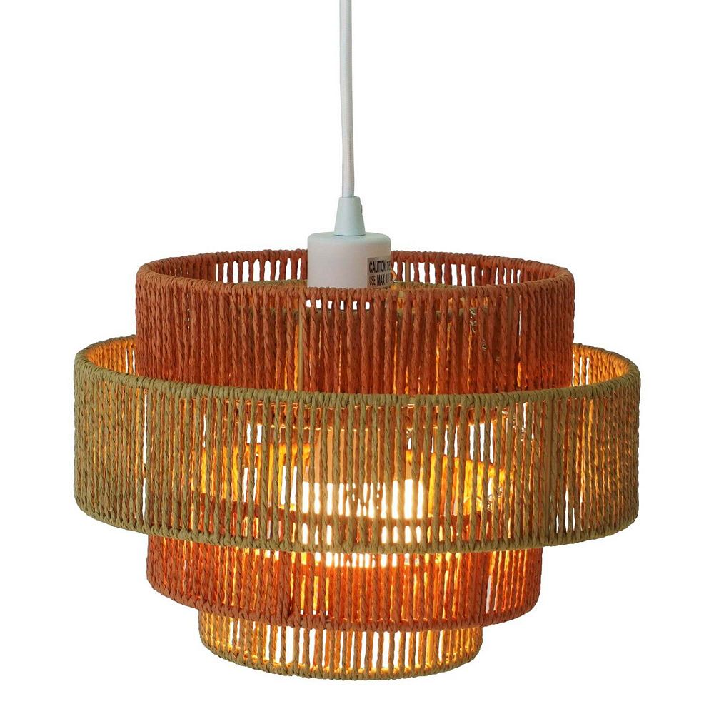 ELEMENT ACE Modern Paper String Weave Pendant Lamp with Warm Lighting
