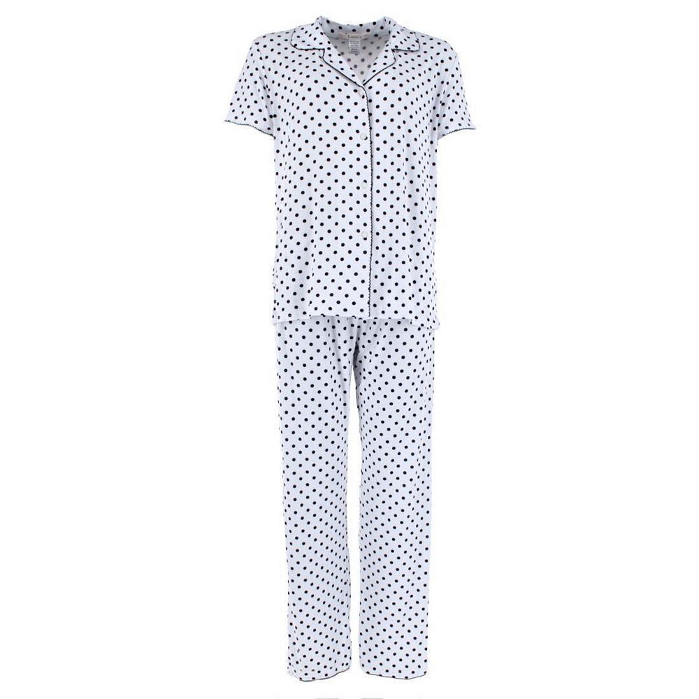 Gabriella Women's Notched Collar Polka Dot Pajama Set