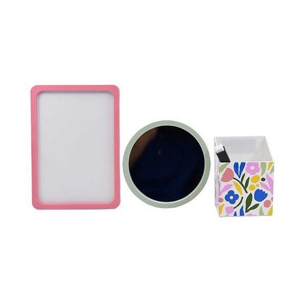 Green & Pink 3-Piece Desk Accessory Set