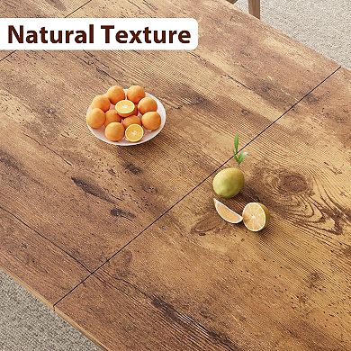 78.7In Dining Table, 2-Person Industrial Office Desk with Chamfer Design