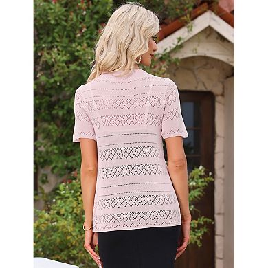 Shrugs for Women Summer Lightweight Short Sleeve Crochet Open Front ...