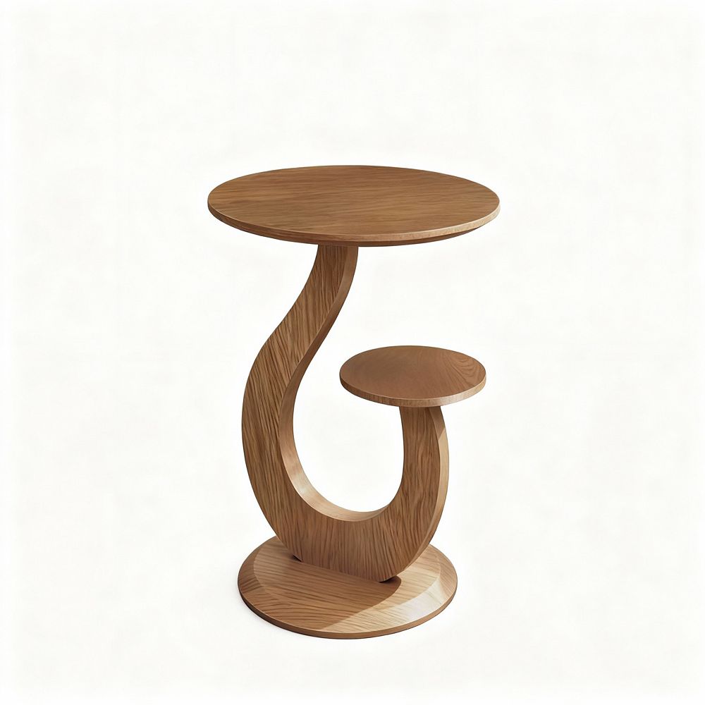 Mid-Century Modern Double Layer Side Table for Small Spaces