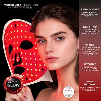 iHome Wireless Light Therapy Mask with 7-Color LED Technology