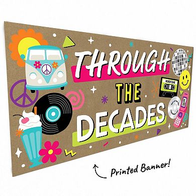 Through the Decades Kraft Paper Banner, 50s 60s 70s 80s 90s Themed ...