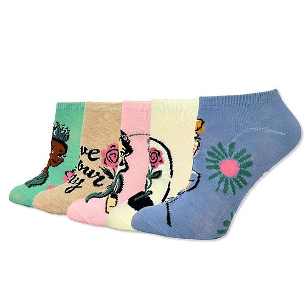 Women's Disney Princess 5-Pack No-Show Socks