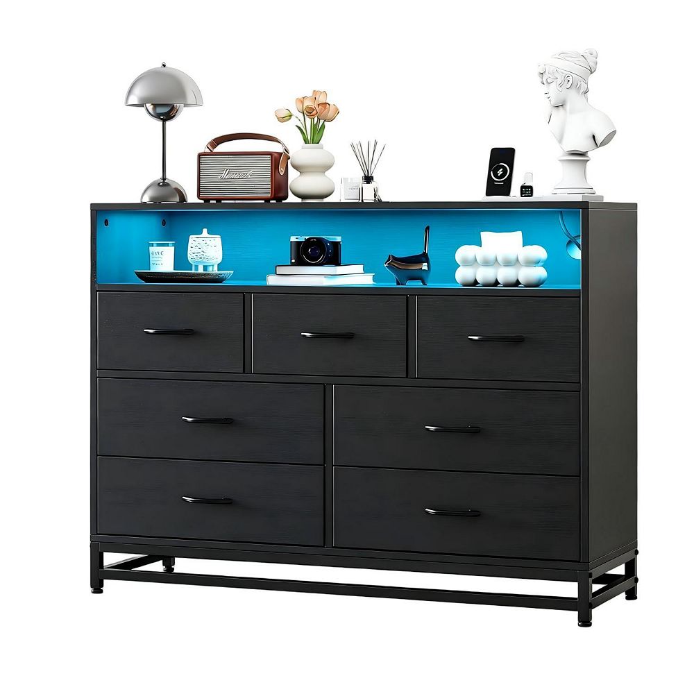 7-drawer storage chest features a built-in charging hub, LED lights ...