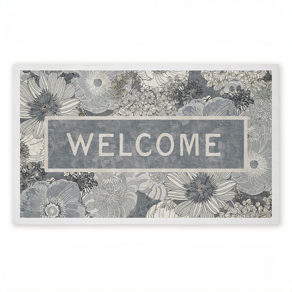 Stupell Home Decor Welcome on Detailed Blooms Door Mat