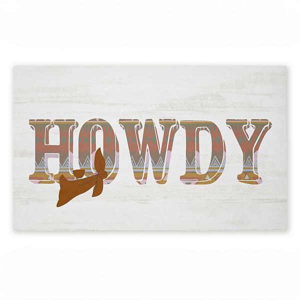 Stupell Home Decor Howdy with Brown Bandana Door Mat