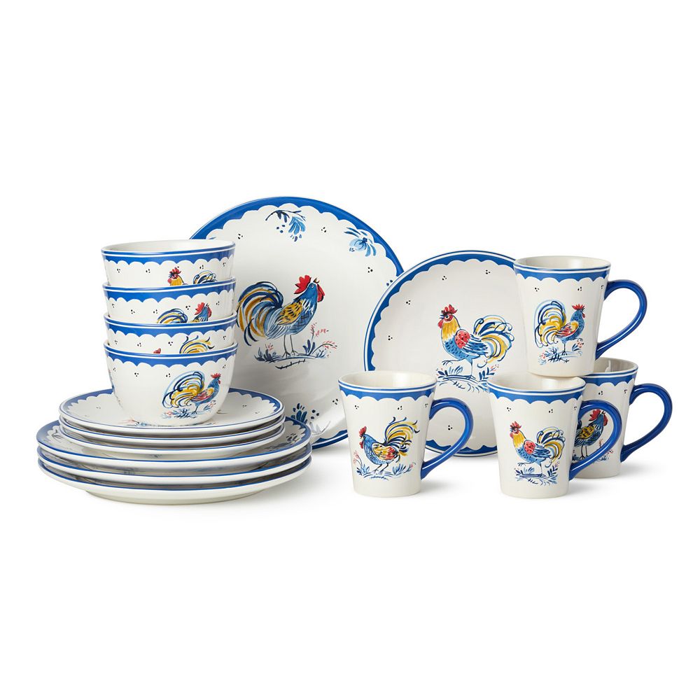 Certified International French Rooster 16-Piece Dinnerware Set