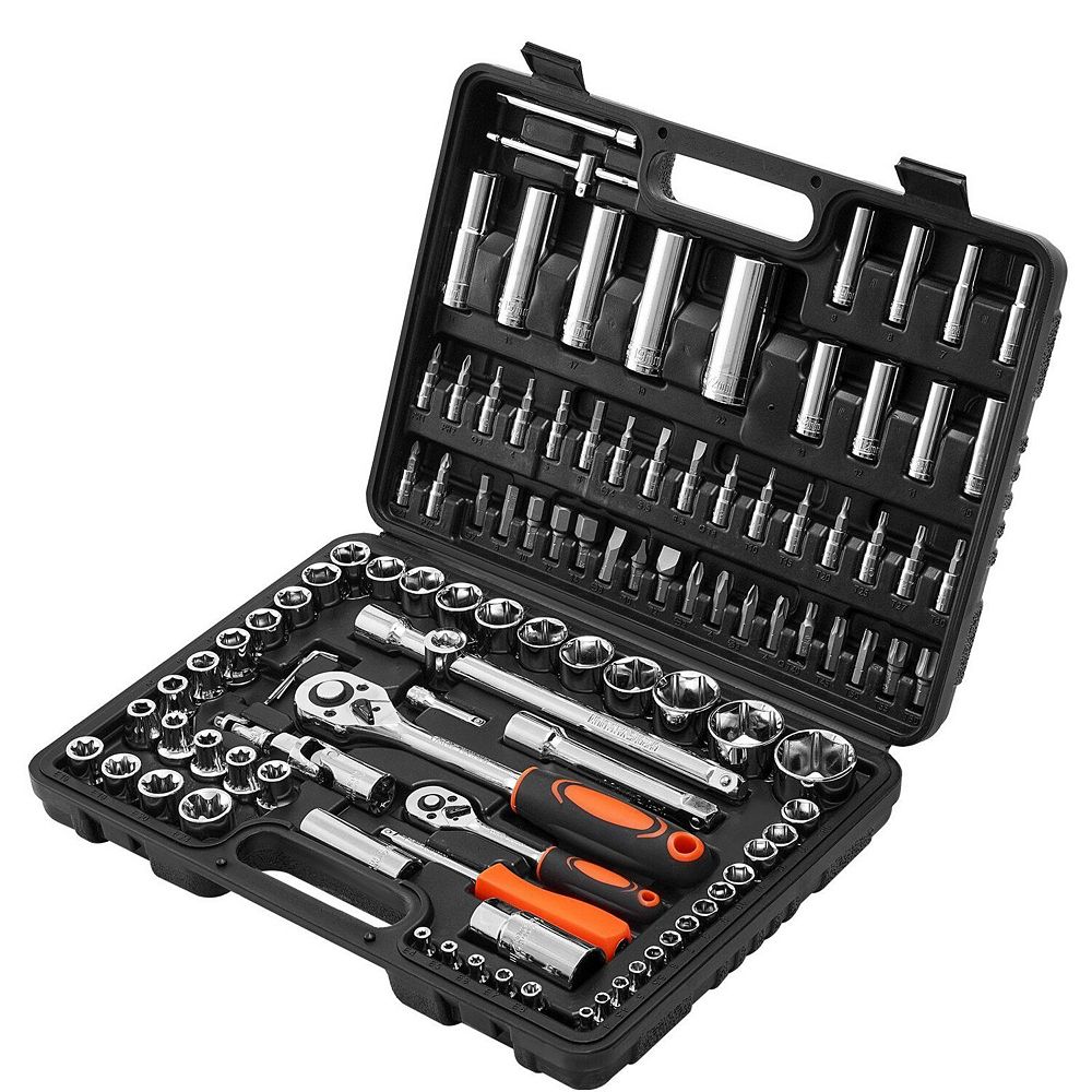CR-V 1/2-Inch Socket and Ratchet Set 6-Point Tool Kit for Automotive ...
