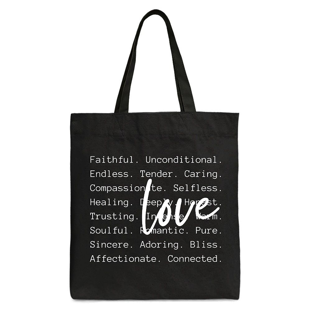 Love Definition Words Canvas Tote Bag, Minimalist Valentine ...