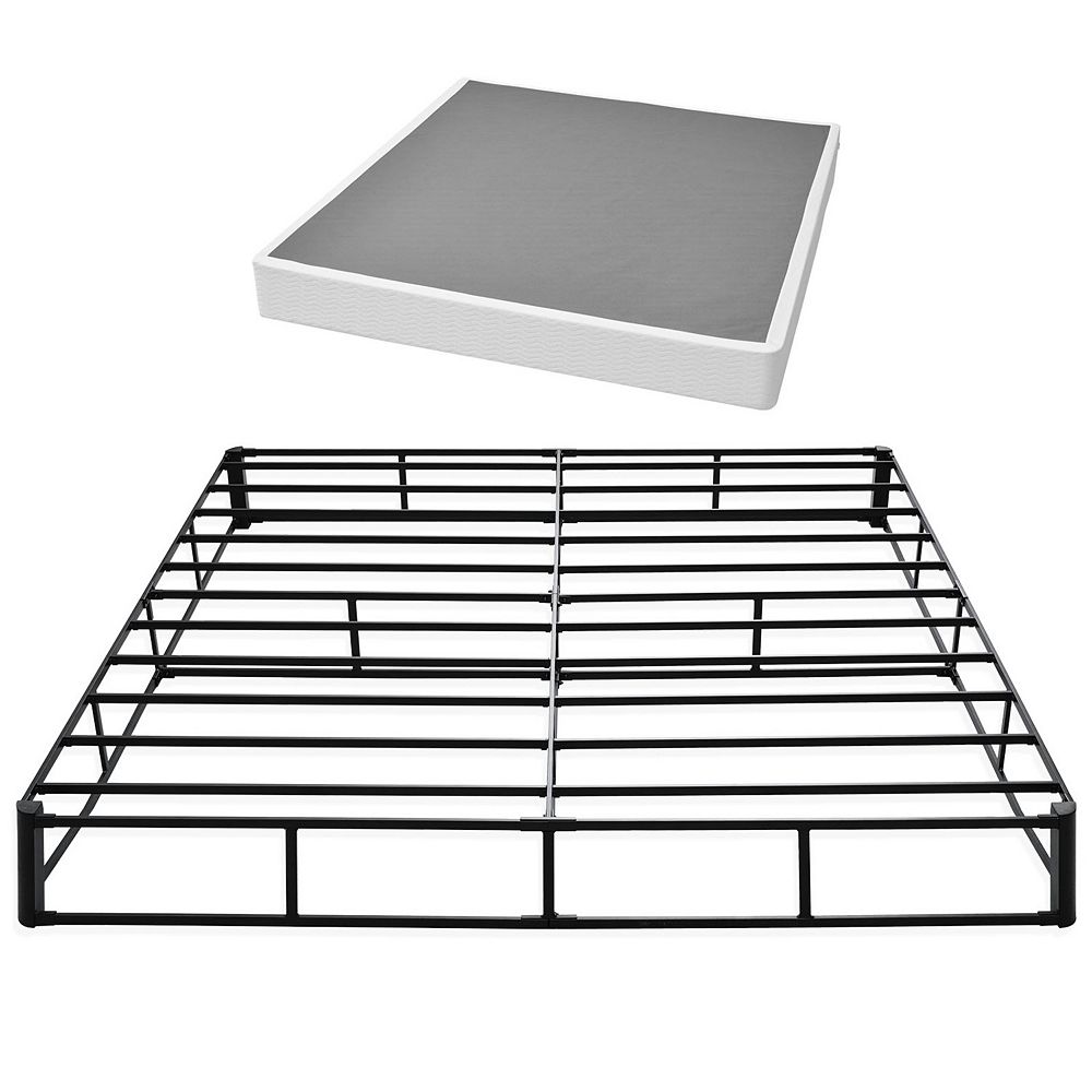 VEVOR Box Spring, King Size Bed Frame with Washable Fabric Cloth, Heavy ...