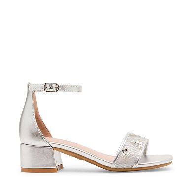 madden girl Mesh Vamp Block Heel Little Girl's Slip-On Sandals