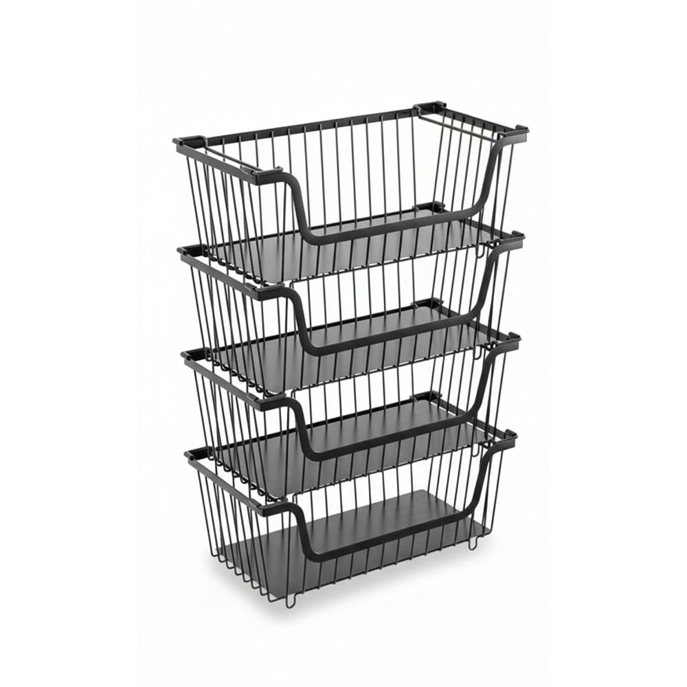 Stackable Wire Baskets Set for Pantry and Countertop Storage