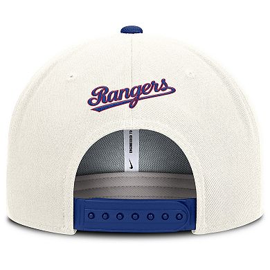 Men's Nike Cream/Royal Texas Rangers Cooperstown Pro Dri-FIT Snapback Hat