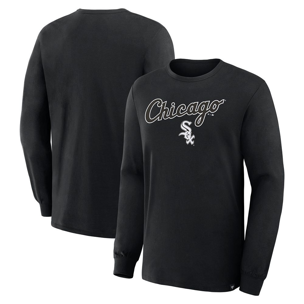 Men's Fanatics Black Chicago White Sox Lock-Up Legacy Long Sleeve T-Shirt