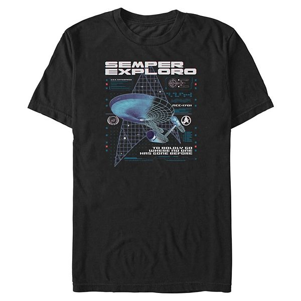 Big & Tall Star Trek Semper Exploro NCC 1701 Graphic Tee