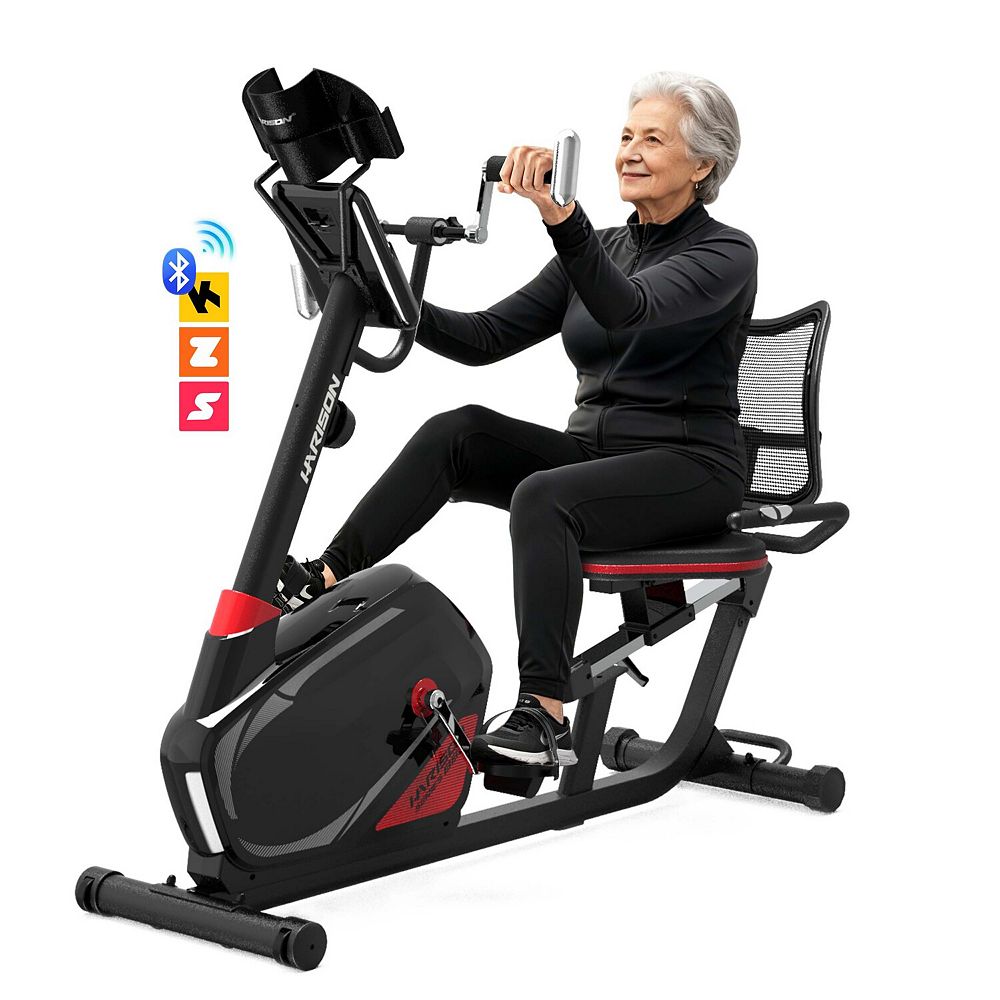 HARISON Recumbent Exercise Bike with Arm Exerciser, 400 lbs Capacity ...