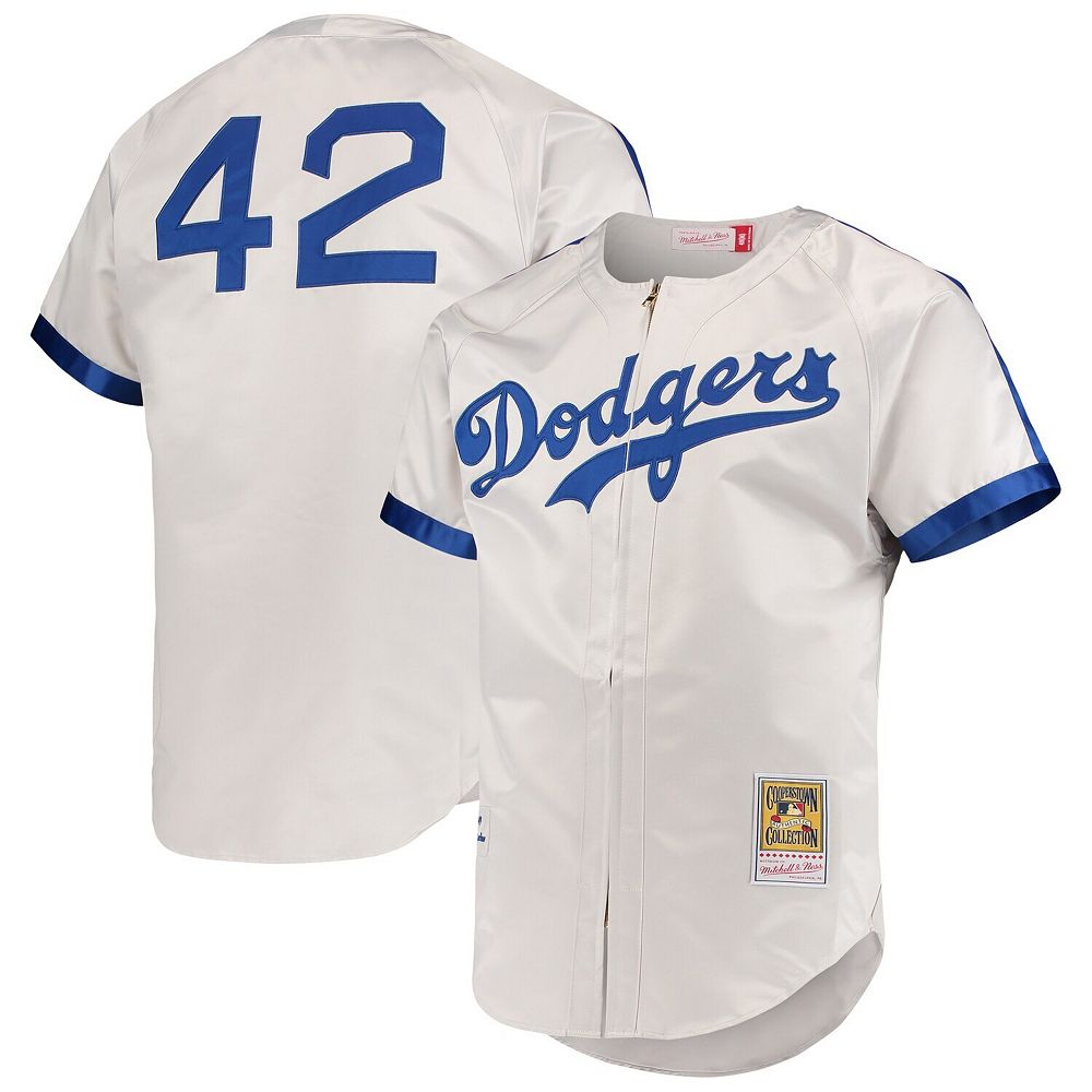 Men's Mitchell & Ness Jackie Robinson Gray Brooklyn Dodgers Cooperstown ...
