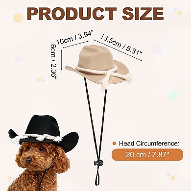 Dog Cowboy Cosplay Cap Cotton Rope Decor Intended for Dogs 1Pc