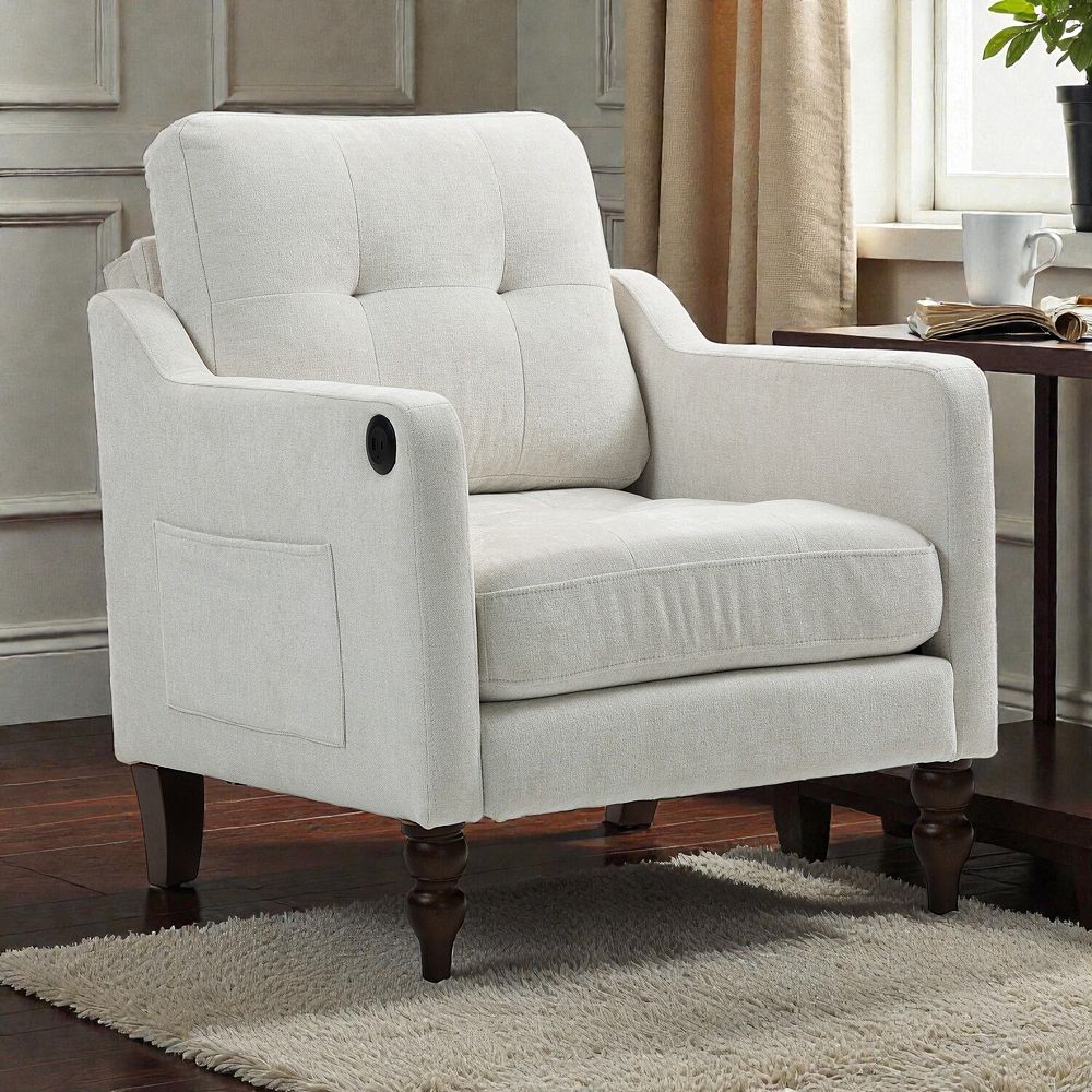 Lufeiya Accent Arm Chair with USB Charging Port and Side Storage Pocket ...