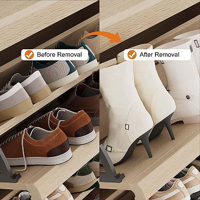 Shoe Cabinet with 3 Flip Drawers Slim Wooden Shoe Storage with ...