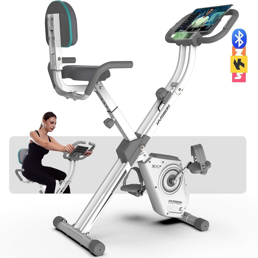 HARISON Folding Exercise Bike, Magnetic Bike with 16-Level Magnetic ...