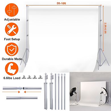 6.5×10ft Photography Backdrop Stand Adjustable Studio Support Set