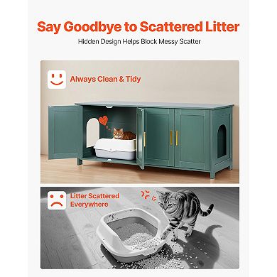 VEVOR Cat Litter Box Enclosure for Multi Cats, Hidden Litter Box ...